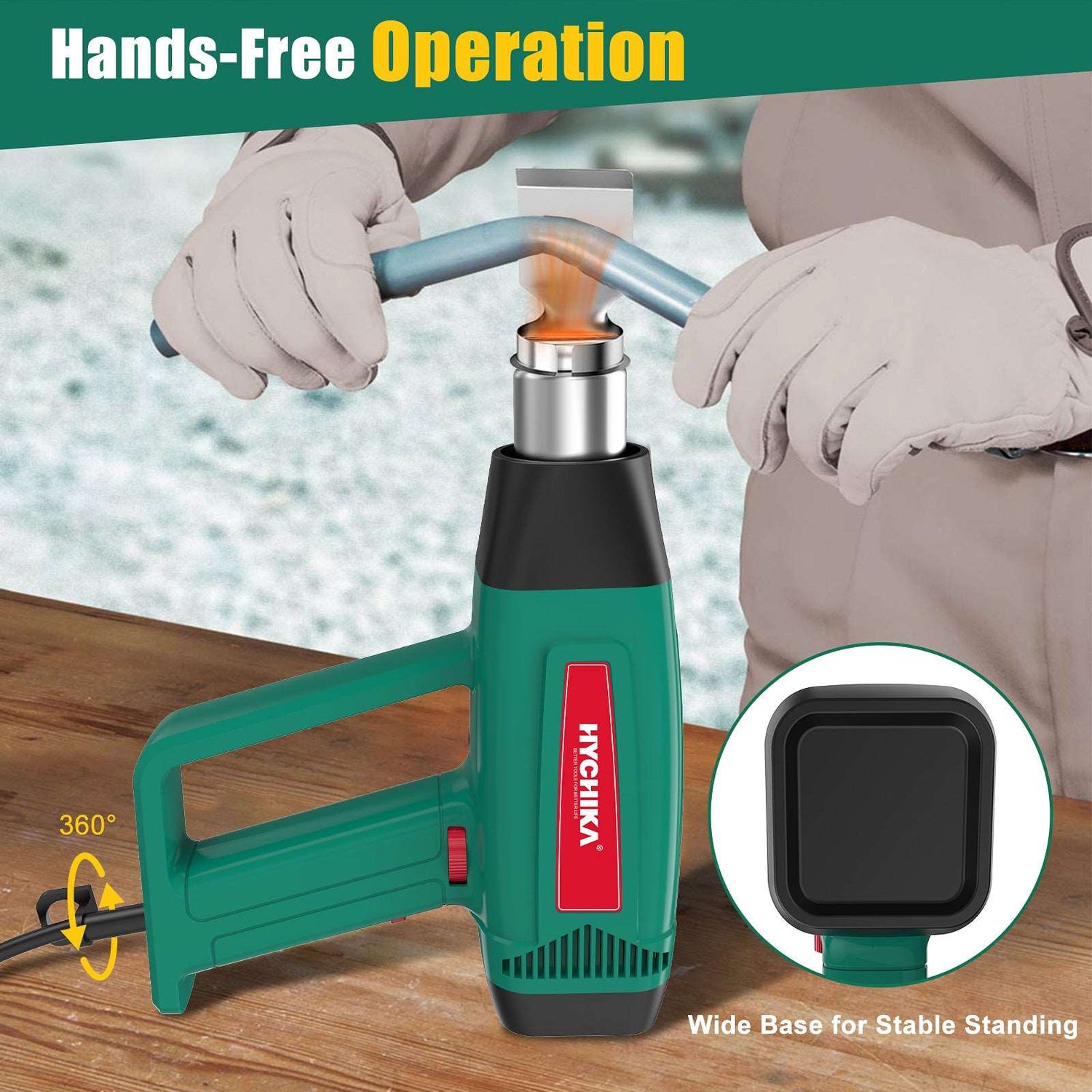 Heat Gun, 1800W Hot Air Gun Kit with 6 Nozzles