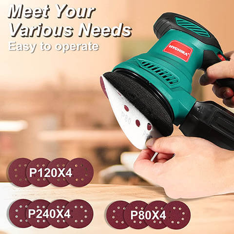 HYCHIKA Corded Handheld Orbital Sander 2.5 Amp 300W 13000RPM